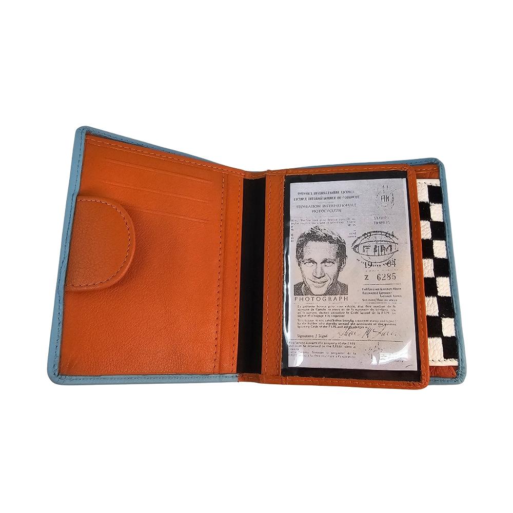 Gulf Leather Wallet in Gulf Blue | GrandPrix Originals USA